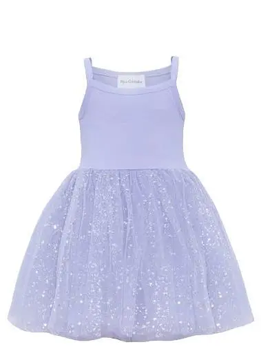 MINI CELEBRITIES Sleeveless Sparkle Tulle Dress - Sparkle Purple
