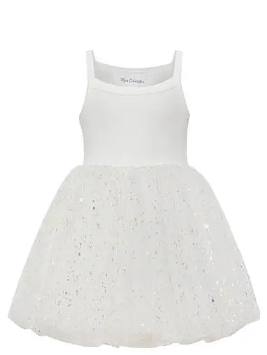 MINI CELEBRITIES Sleeveless Sparkle Tulle Dress - Sparkle White