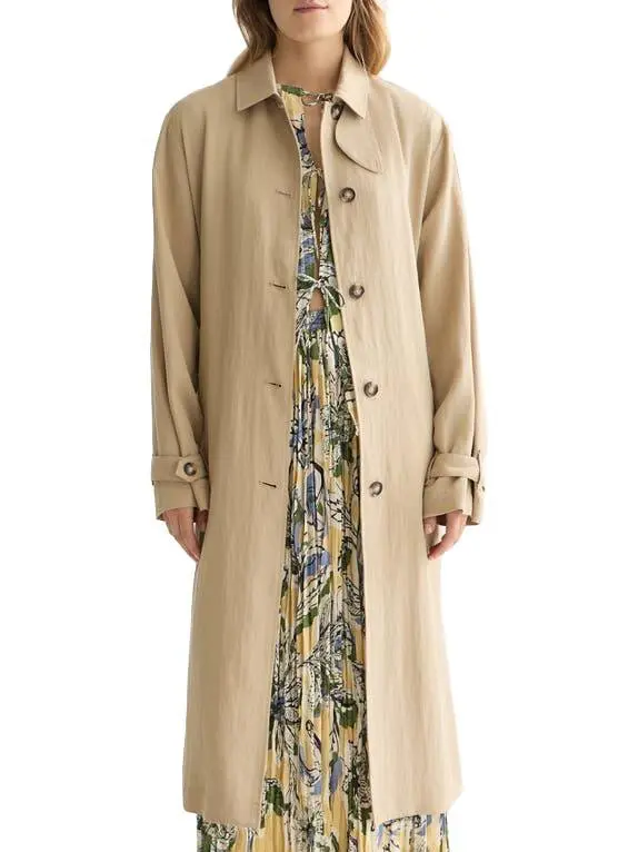 Scotch & Soda Flowy Trench Coat - Travertine