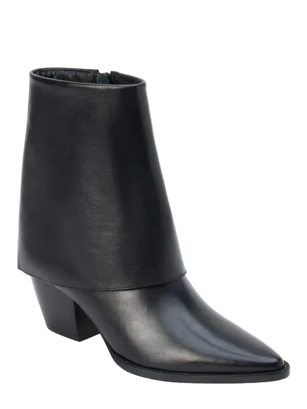 Matisse Ella Foldover Bootie - Black Leather
