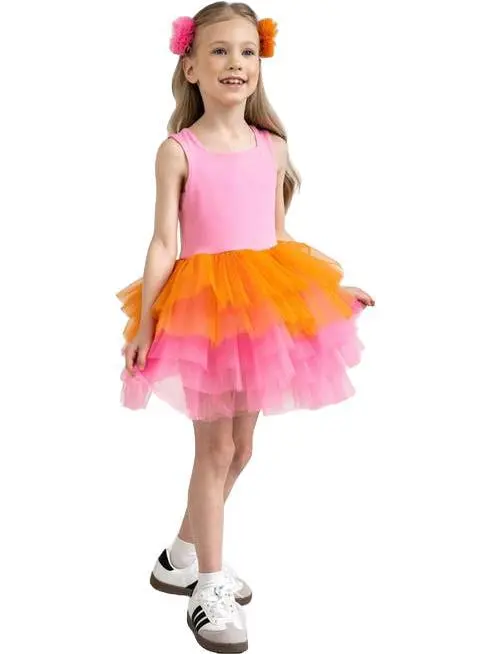 MINI CELEBRITIES Peony Sleeveless Tutu Dress - Purple Bloom