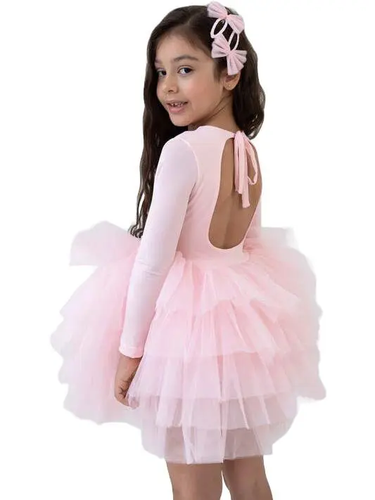MINI CELEBRITIES Ivy Open Back Fluffy Tutu Dress - Pink Rose