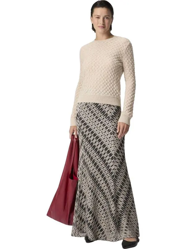 Missoni Cashmere Crewneck Pullover With Lace Pattern - Beige