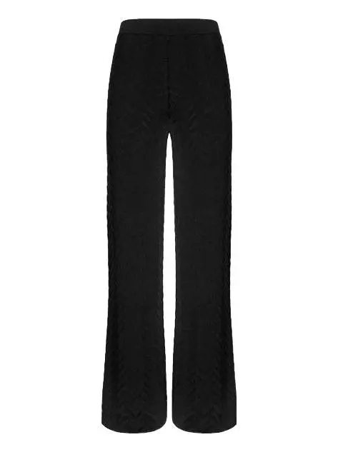 Missoni Straight-leg Stretch Chevron Trousers In Cotton And Viscose - Black