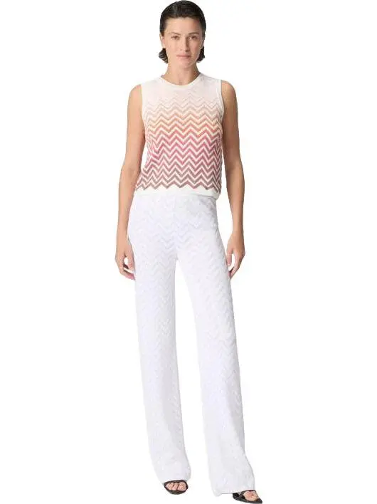 Missoni Straight-leg Stretch Chevron Trousers In Cotton And Viscose - White