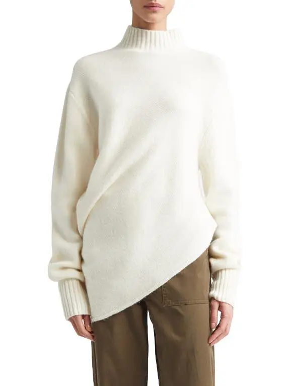 A.L.C. Naomi Asymmetric Mock Neck Sweater - Ivory