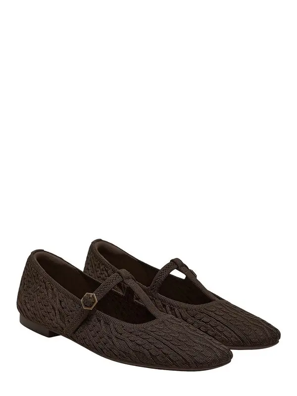 Vivaia T-bar Ballet Flats - Dark Chocolate