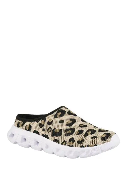 URBN SPORT BY JSLIDES Carla Knit Sneaker Mule - Leopard