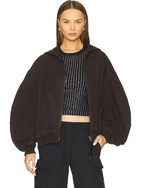 Attico Cotton Bomber Jacket - Brown