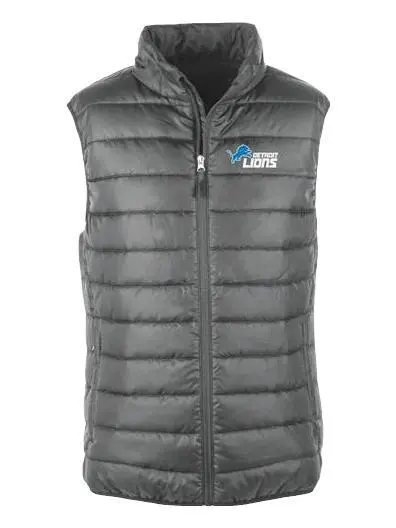 DUNBROOKE Detroit Lions Alberta Puffer Vest - Graphite