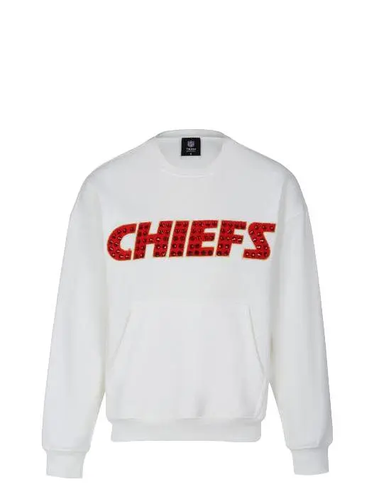 CUCE Kansas City Chiefs Chenille Jeweled Sweatshirt - White