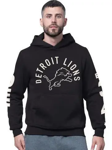 STARTER Detroit Lions Handoff Fleece Hoodie - Black