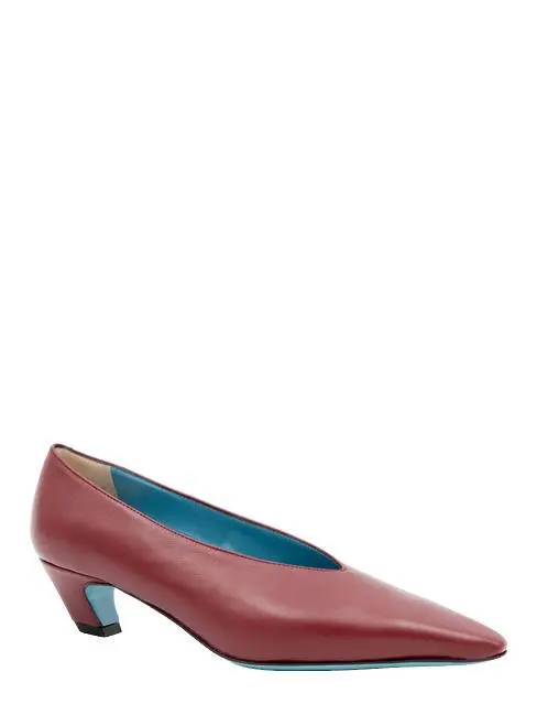 VALENTINA RANGONI Vespero Kitten Heel Pumps - Burgundy