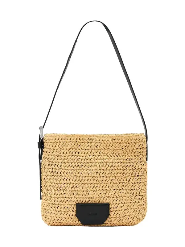 ALLSAINTS Mini Asha Paper Straw Shoulder Bag - Natural