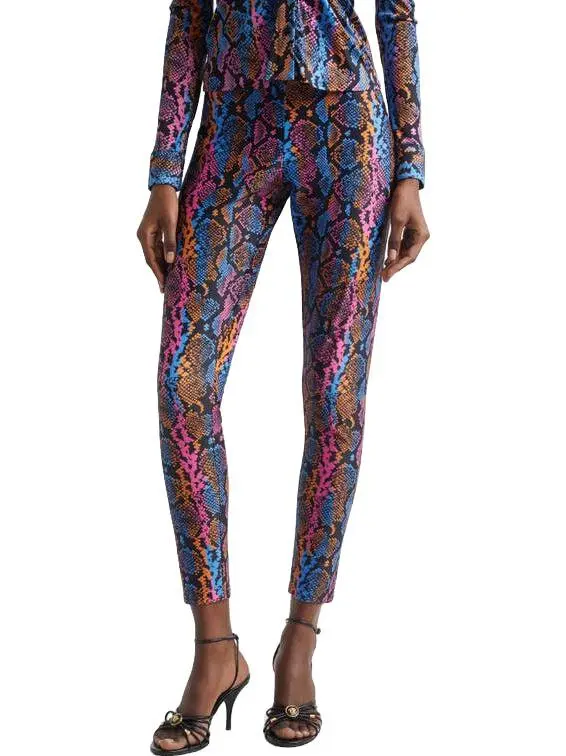 Versace Python Print Leggings - Sky Pink Sapphire Autumn Spice