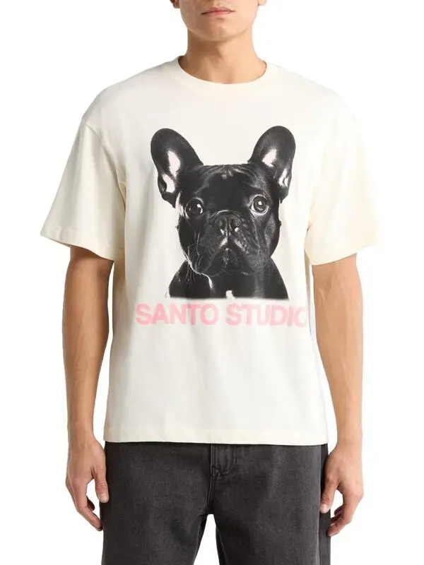 SANTO STUDIO Peace Drappo Graphic T-shirt - Cream