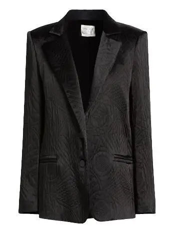 FORTE_FORTE Single-breasted Satin Blazer - Black
