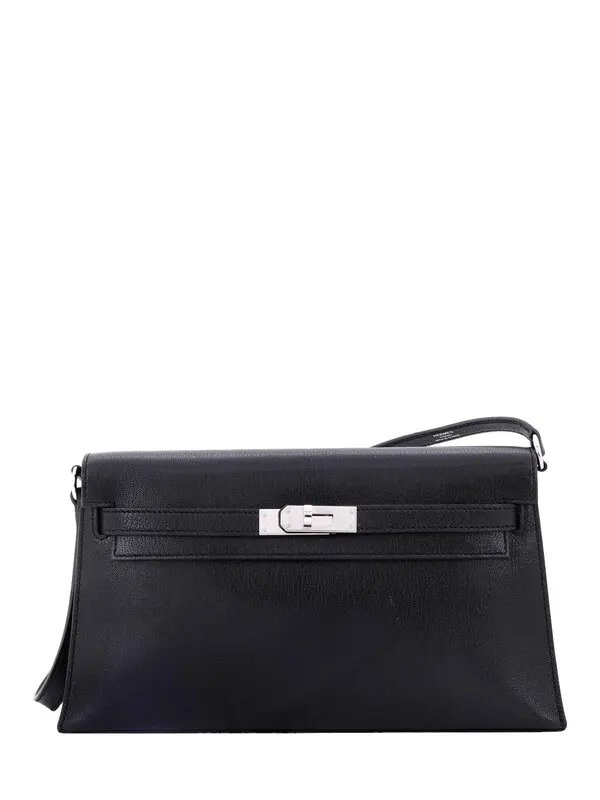 HERMES Kelly Elan Shoulder Bag Chevre Chamkila - Noir