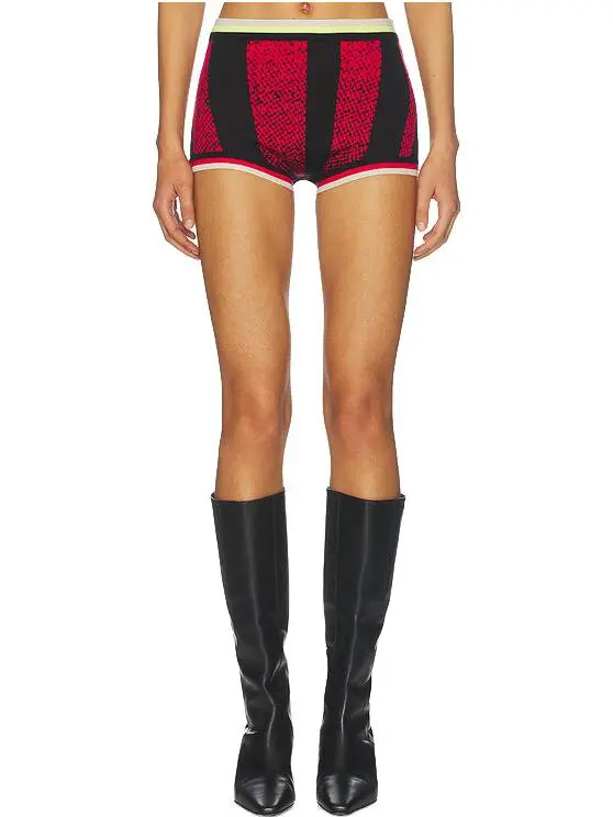 Ottolinger Sporty Knit Short - Black & Red