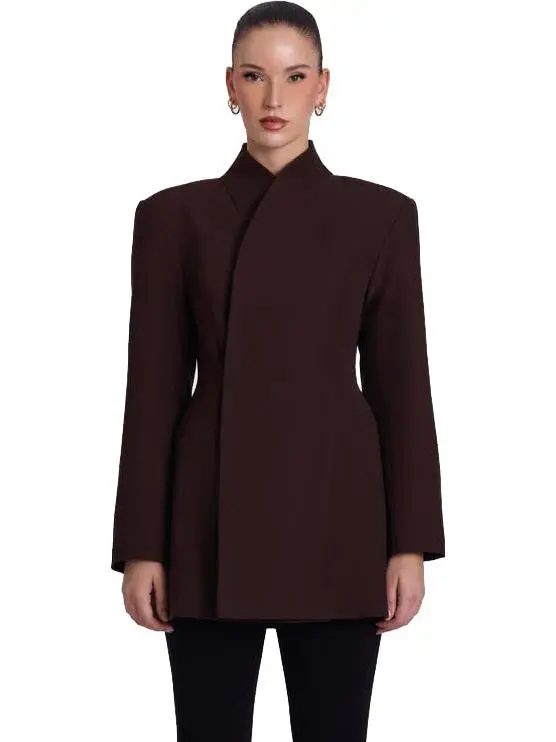LEAU Hourglass Belted Coat - Brown