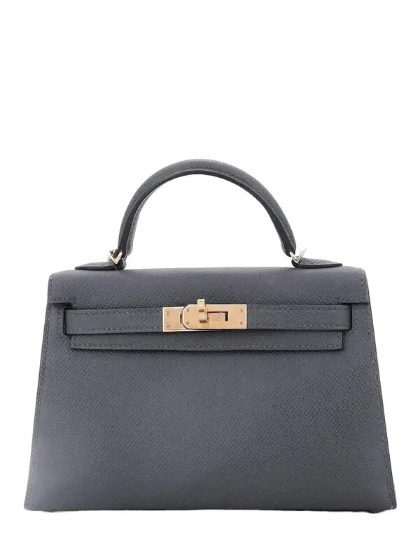 HERMES Kelly Mini Ii Bag Grey Epsom With Permabrass Hardware 20 - Gris Misty