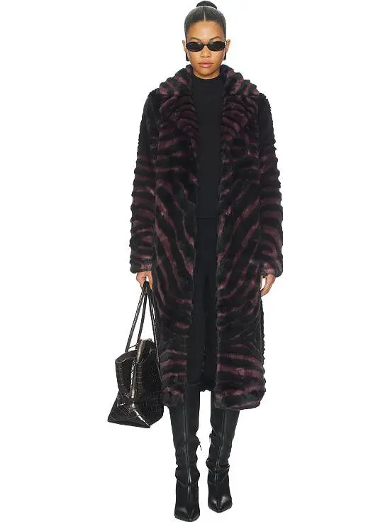 UNREAL FUR Gonzo Coat - Striped Burgundy
