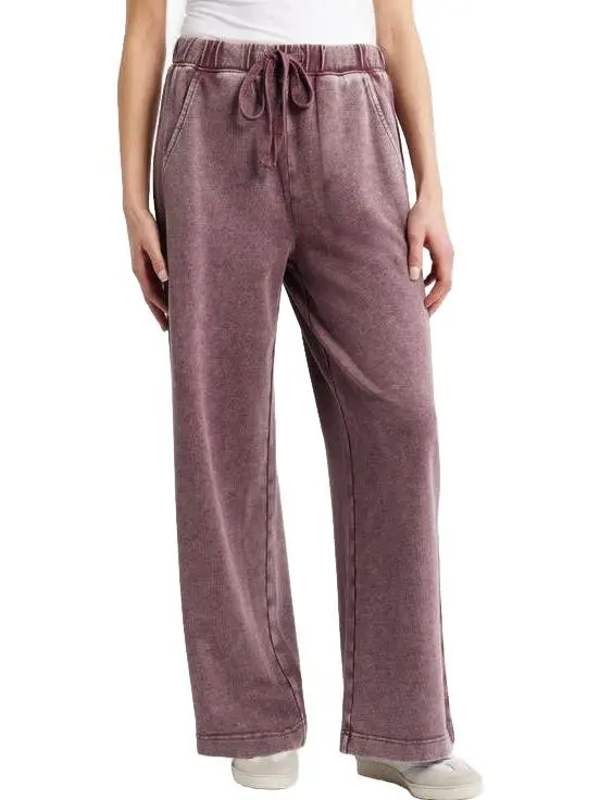 CITY BLUES Side Stripe Lounge Pants - Plum