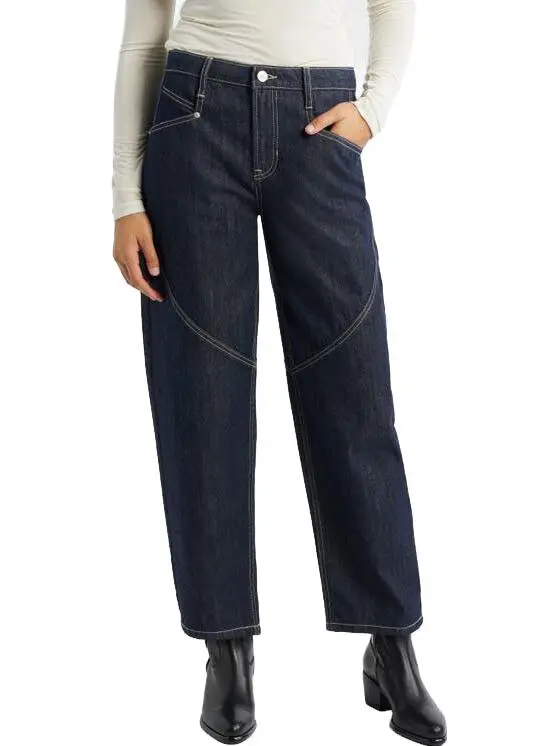 CITY BLUES High Waist Crescent Leg Jeans - Indigo