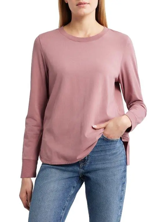 CITY BLUES Long Sleeve Graphic T-shirt - Dusty Rose