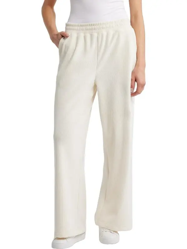 CITY BLUES Wide Leg Lounge Pants - Cream