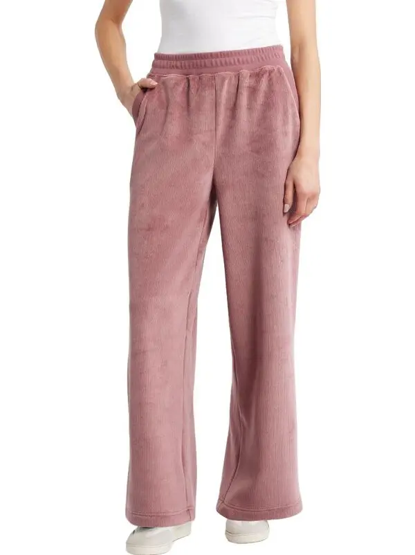 CITY BLUES Wide Leg Lounge Pants - Dusty Rose