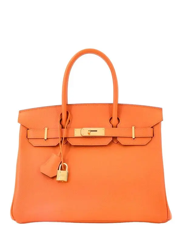 HERMES Birkin Handbag Orange Epsom With Gold Hardware 30 - Orange H