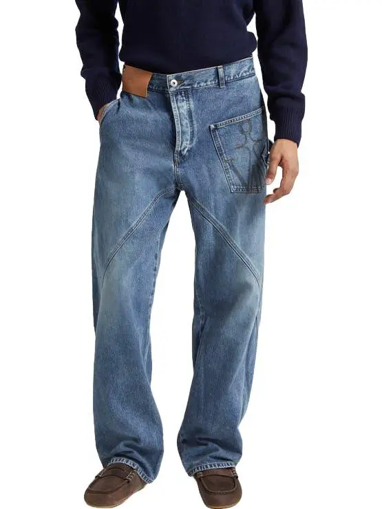 JW Anderson Twisted Workwear Jeans - Mid Blue