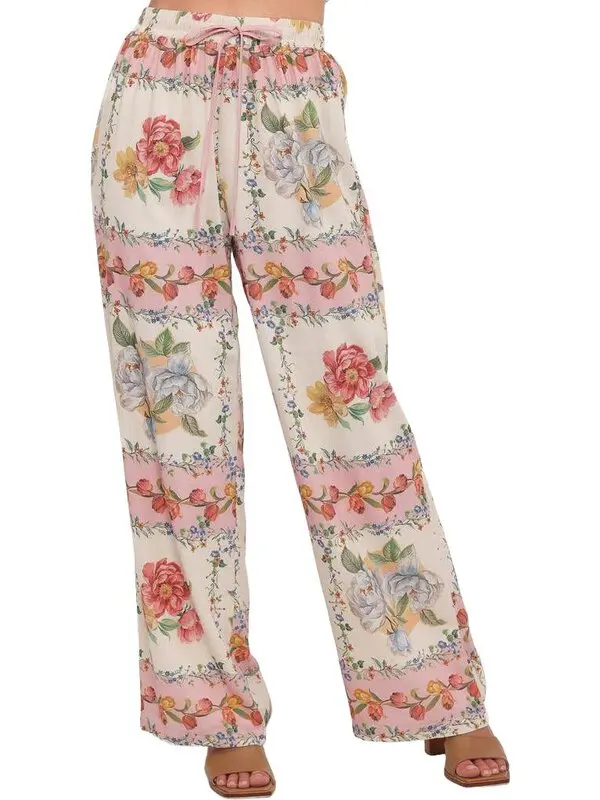 PETAL & PUP Cascais Wide Leg Pants - Rose Tile