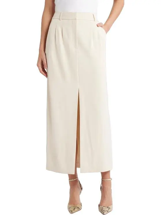 French Connection Suiting Slit Maxi Skirt - Classic Cream