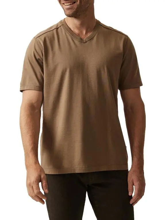 34 Heritage Deconstructed V-neck Pima Cotton T-shirt - Shitake