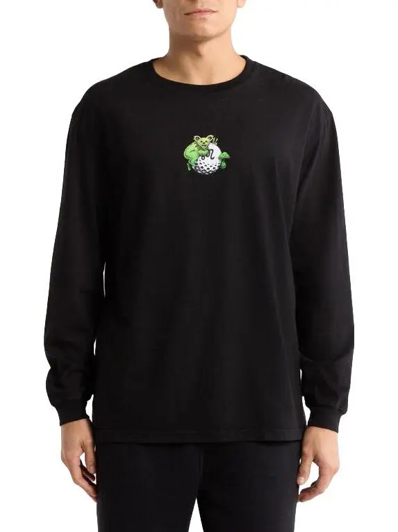MALBON Grateful Dead Long Sleeve Cotton Graphic T-shirt - Black