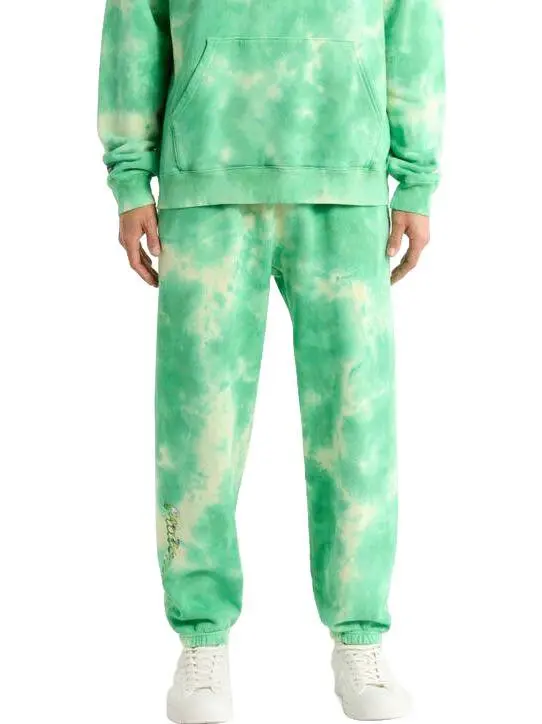 MALBON Grateful Dead Clubhouse Tie-dye Cotton Joggers - Green Tie Dye