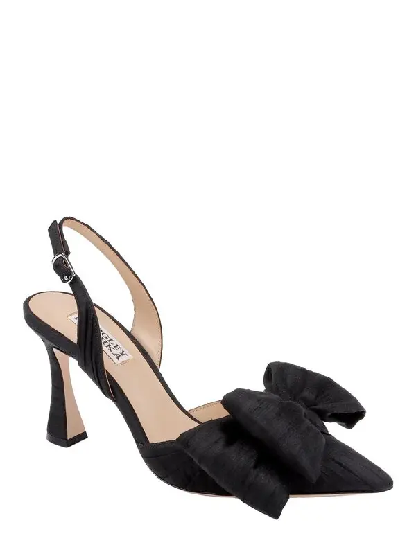 Badgley Mischka Olisa Slingback Pointed Toe Pump - Black Silk