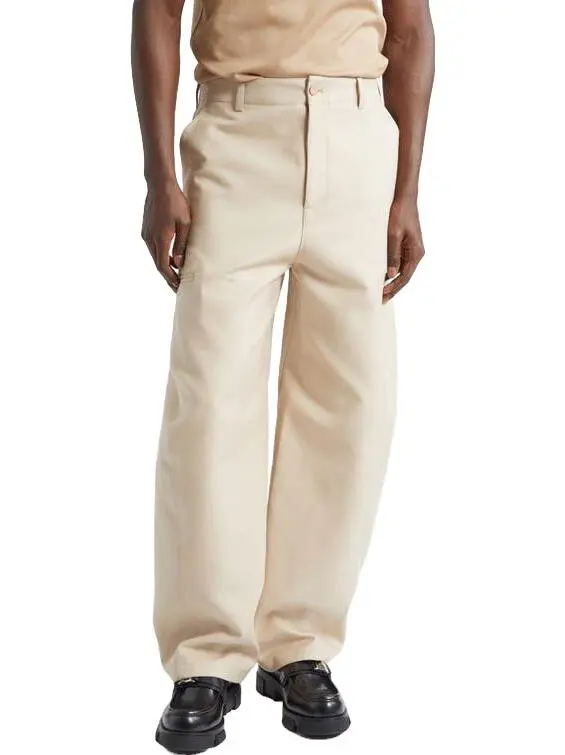 Givenchy Couture Seam Cotton Twill Workwear Pants - Beige