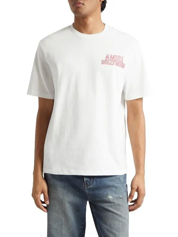 Amiri Hollywood Oversize Logo Graphic T-shirt - Ivory