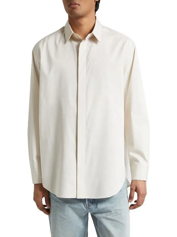 Fear Of God Classic Stretch Cotton & Wool Button-up Oxford Shirt - Ivory Ivory