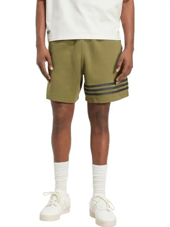 Adidas Neuclassics Loose Fit Knit Shorts - Focus Olive
