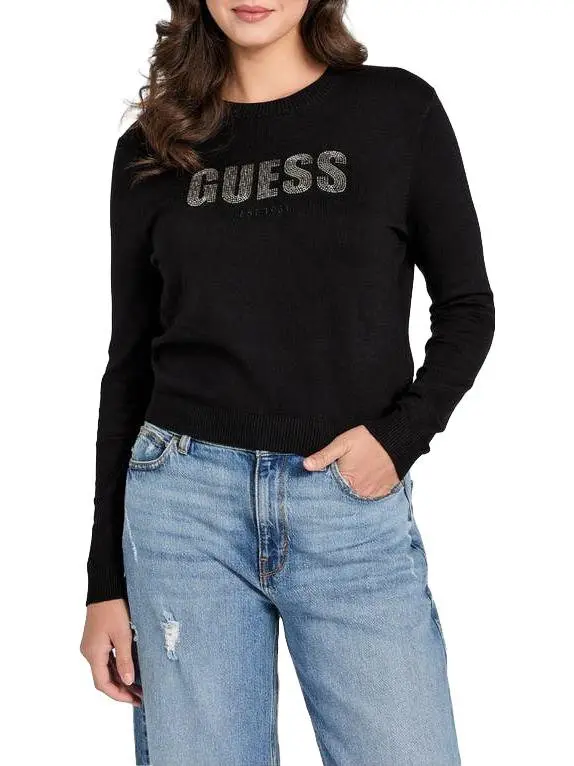 Guess Norah Logo Sweater - Jet Black-black