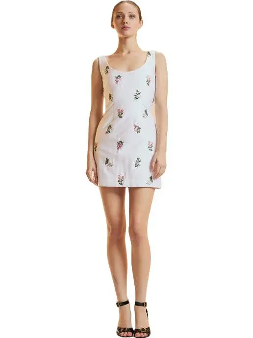 Cynthia Rowley Embroidered A-line Mini Dress - White