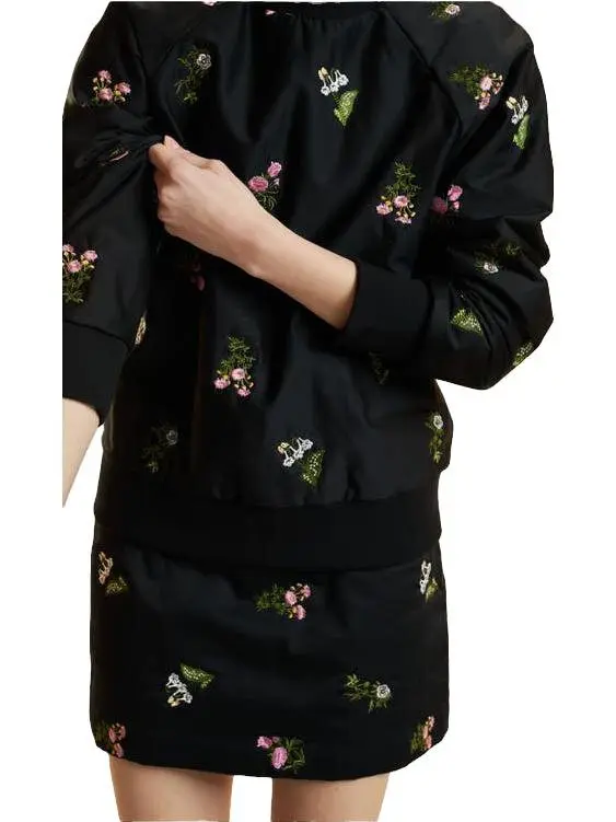 Cynthia Rowley Embroidered Pullover - Black