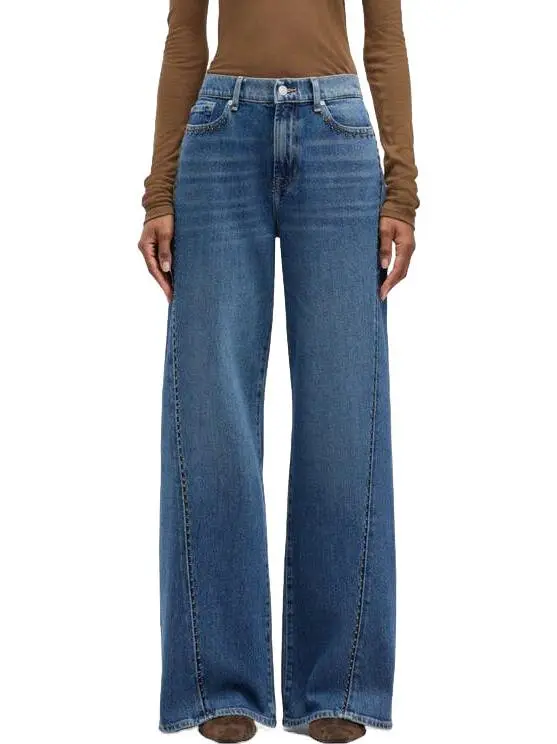 7 For All Mankind Lotta Twisted Seam High Waist Wide Leg Jeans - Street Wise Wit