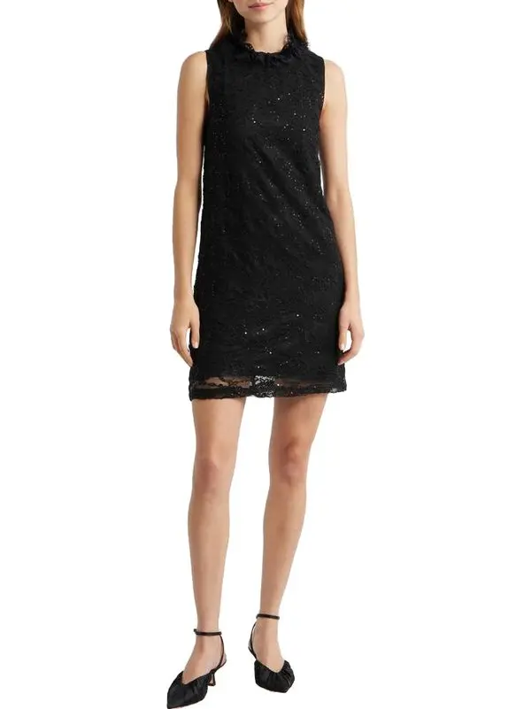 SISTER JANE Eclipse Lace Cocktail Minidress - Black