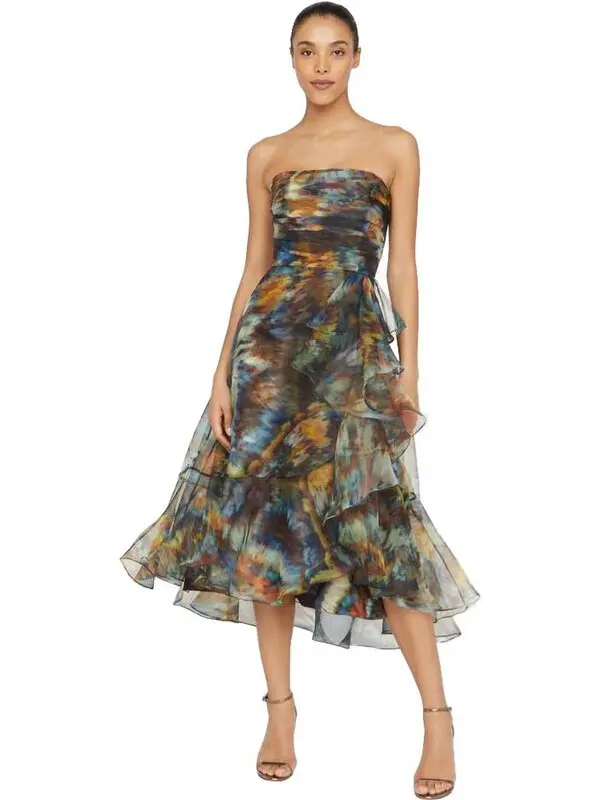 Theia Evanthe Strapless Draped Dress - Metamorphosis