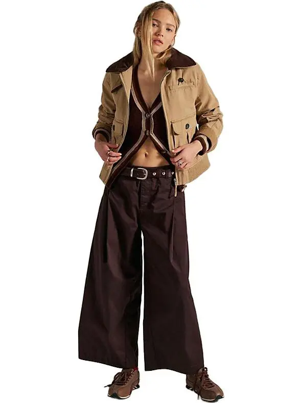 Free People Silverlake Wide-leg Chino Trousers - Chocolatier